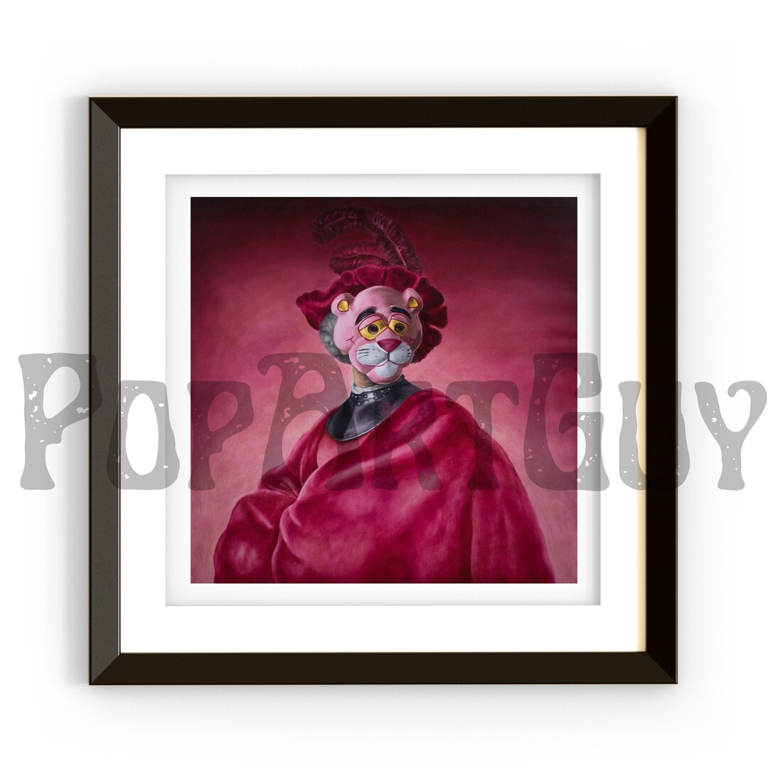 Pink Panther Artwork, Vintage Cartoon Wall Decor, Original Print Wall ...