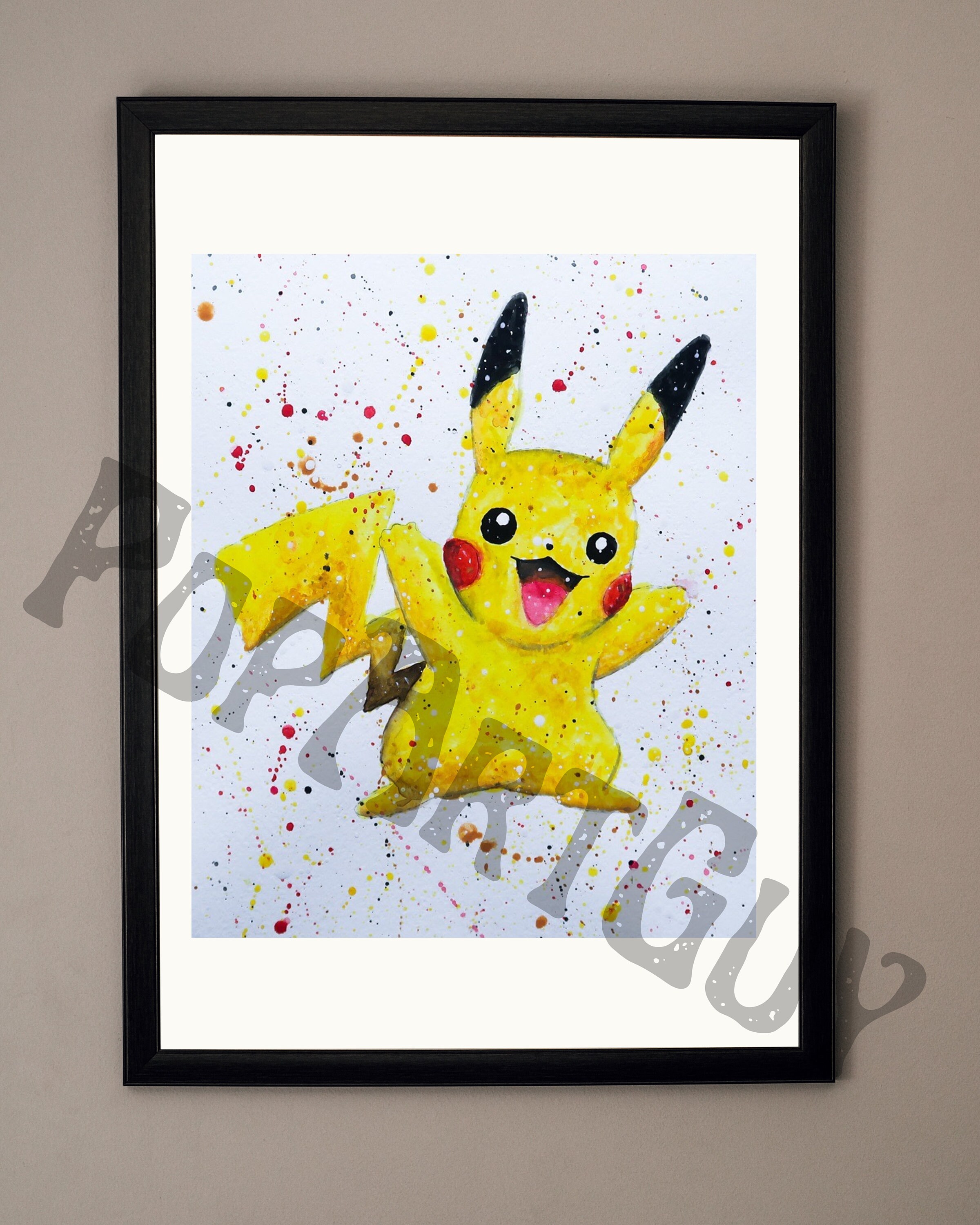 Pikachu Art Print , Pokémon Fan Art - Etsy