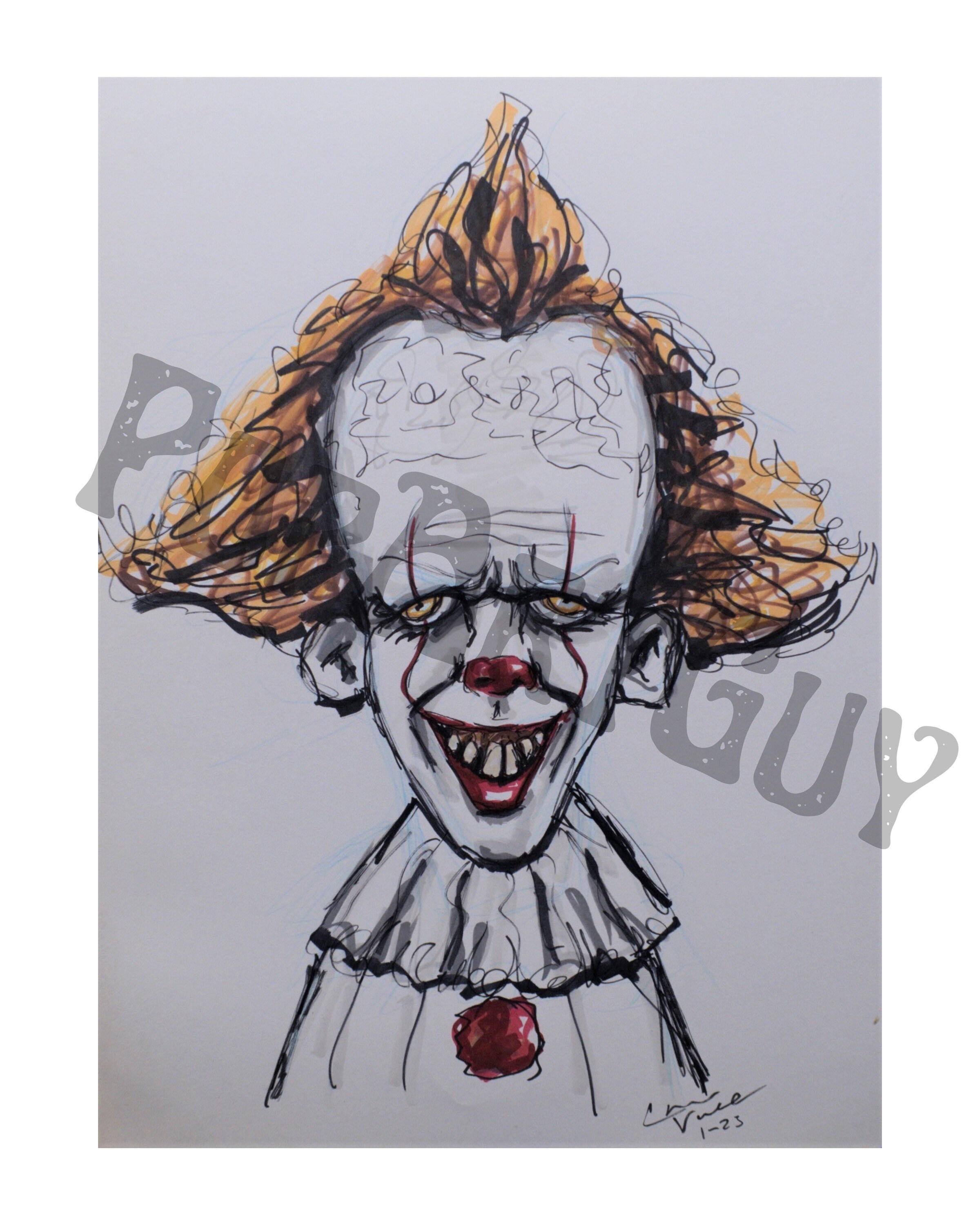 Pennywise Art Print, It Art Print, Stephen Kings Pennywise Art Print ...