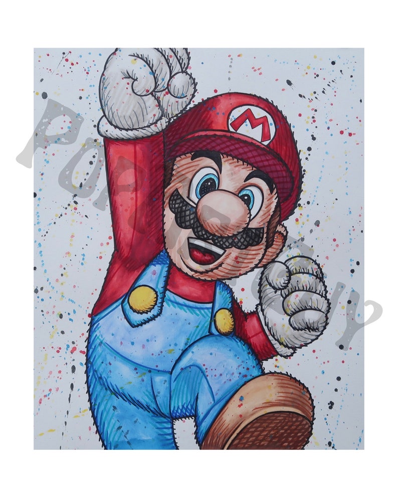 Super Mario Art Print , Super Mario , Super Mario Brothers Art ...