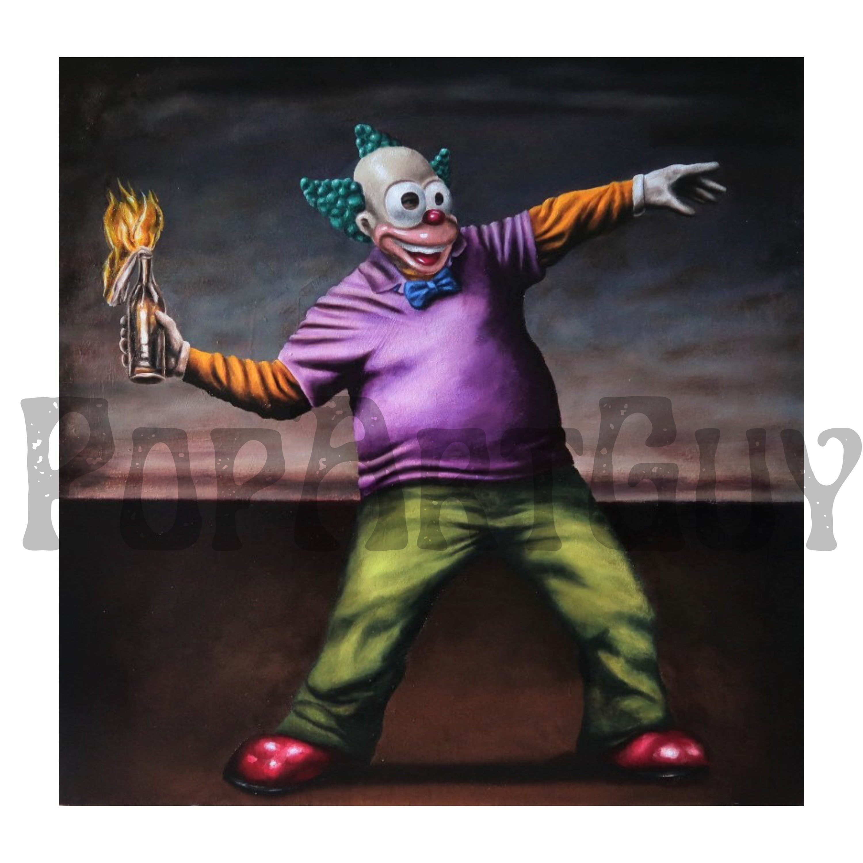Krusty the Clown Artwork, the Simpsons Art, Original Art Print, Clown ...