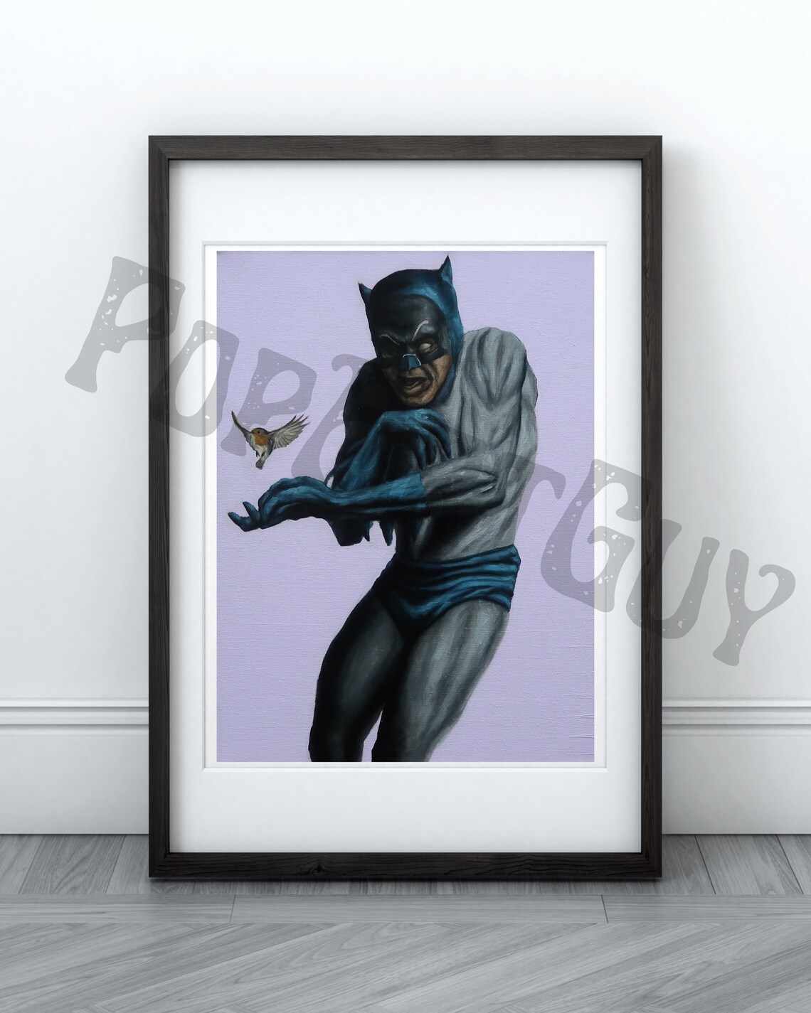 Batman Zombie, Batman and Robin Art Print, Comic Illustration Painting ...