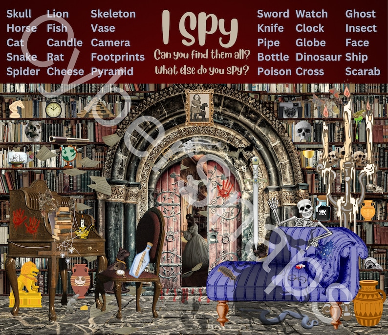 I Spy Library Game PNG for 20 Oz Tumbler, I Spy With My Little Eye ...