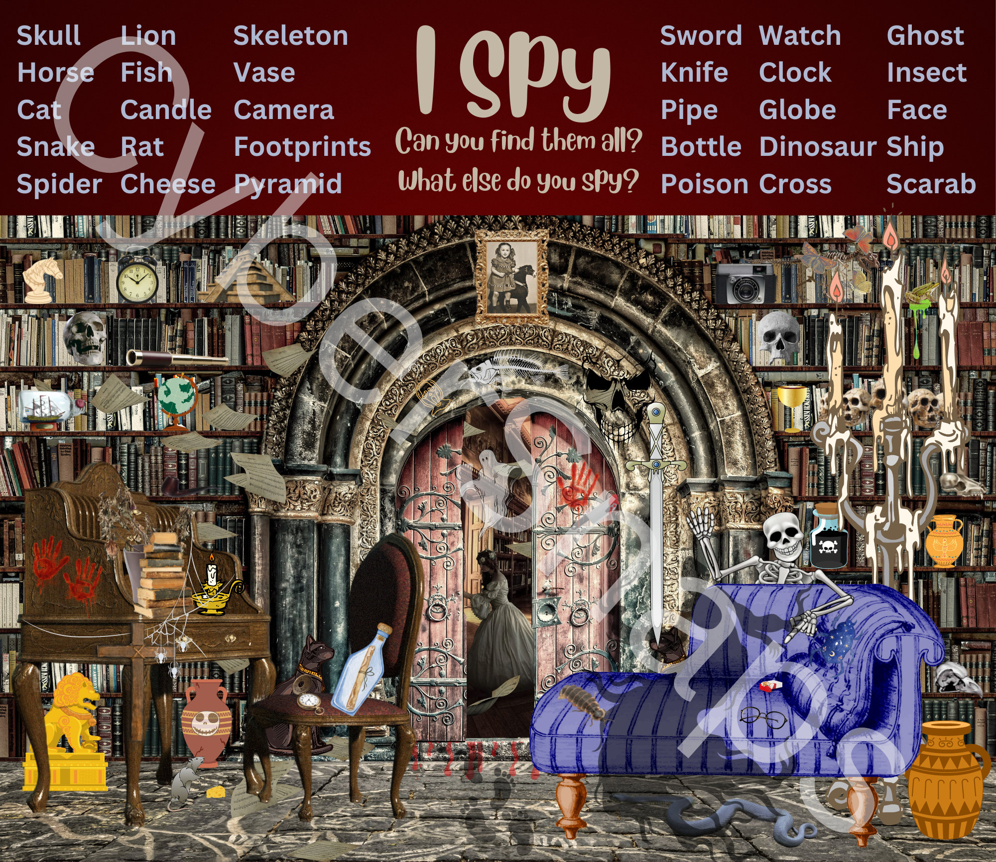 I Spy Library Game PNG for 20 Oz Tumbler, I Spy With My Little Eye ...