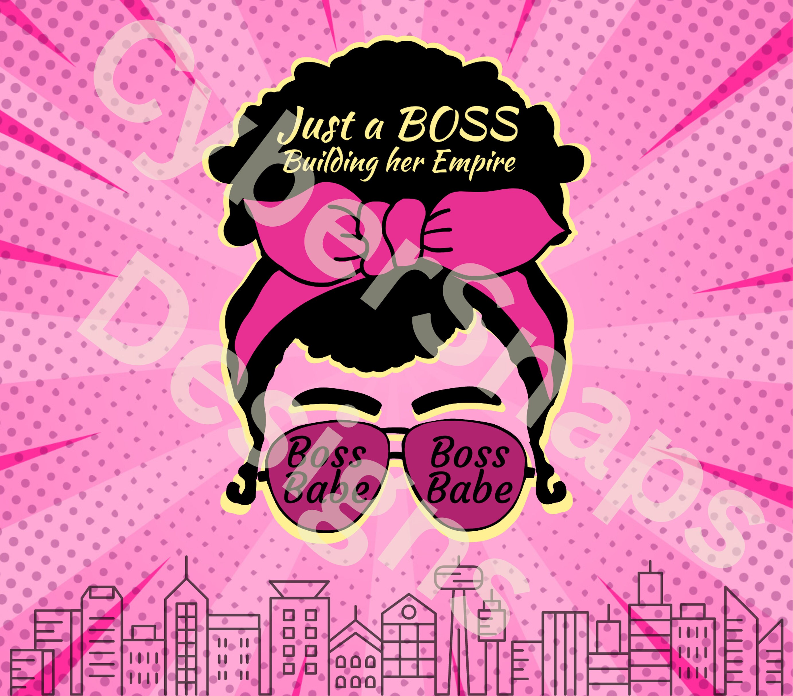 Pink Boss Babe Png | Just a Boss Building Her Empire Png | Retro Girl ...