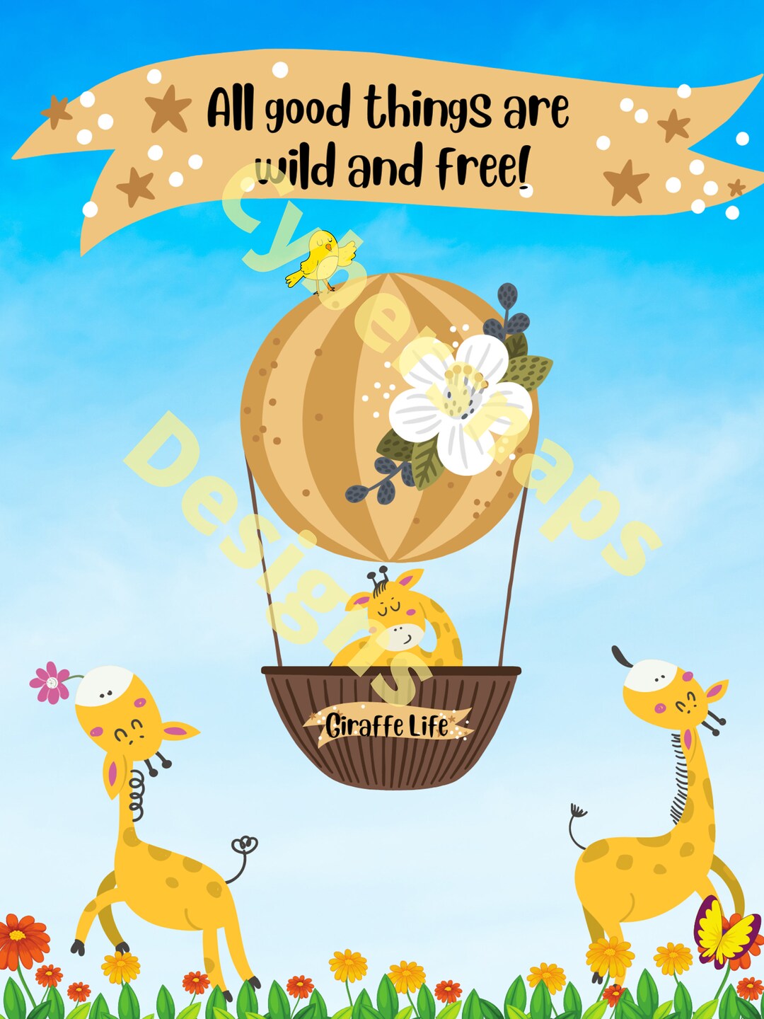 Giraffe Printable Wall Art, Nursery Wall Decor, Giraffe Painting, Baby ...