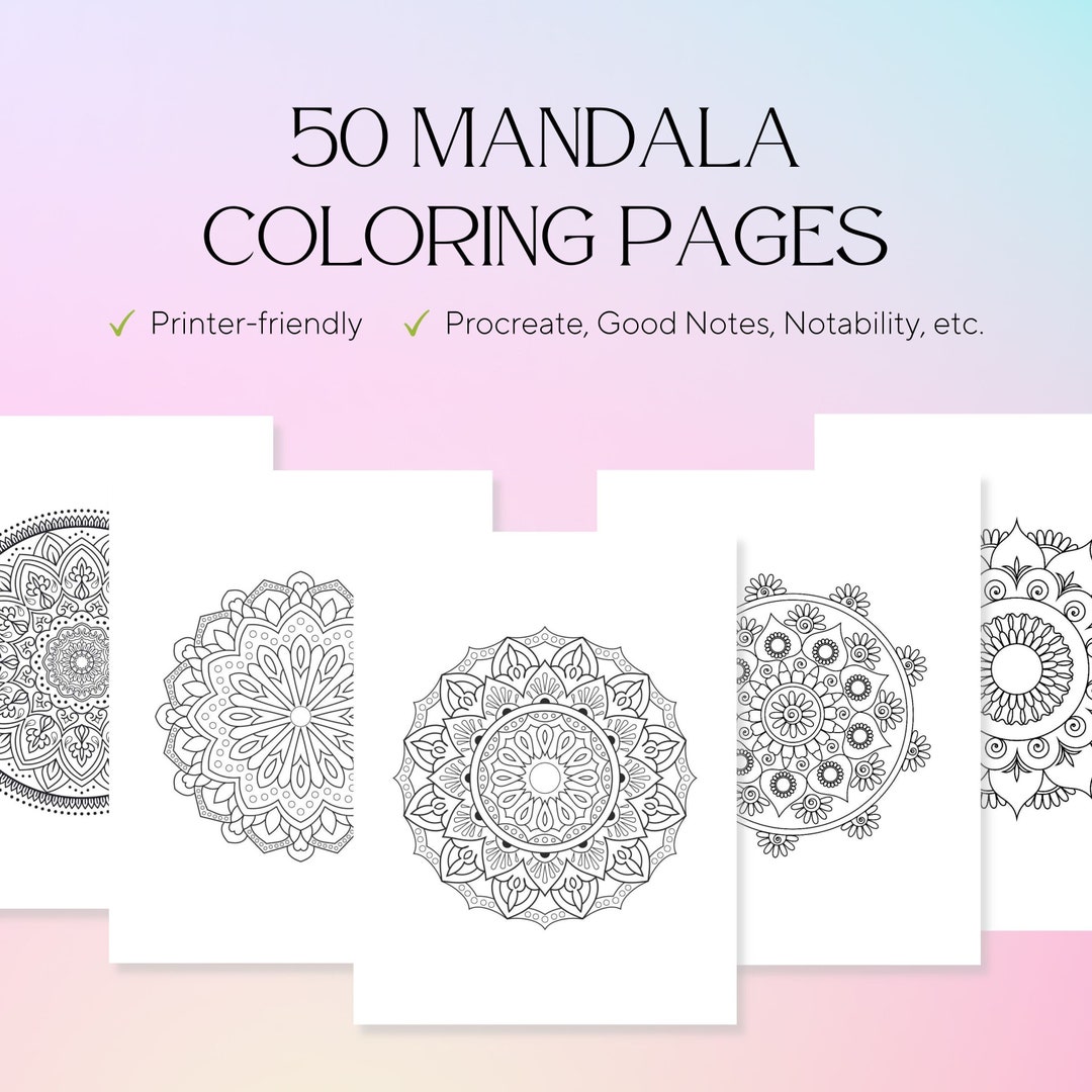 50 Mandala Coloring Pages - Adult Coloring Pages - Stress Relieve - Etsy UK