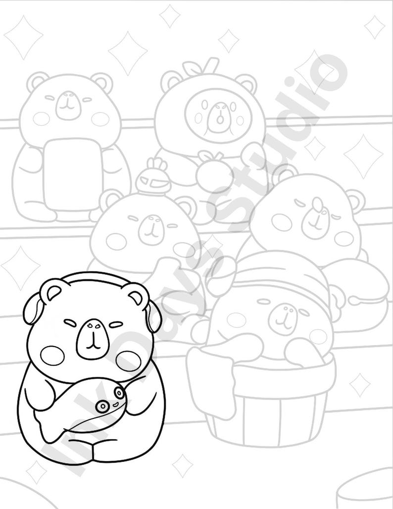 20 Capybara Trace/coloring Pages - Adult Coloring/tracing Pages ...