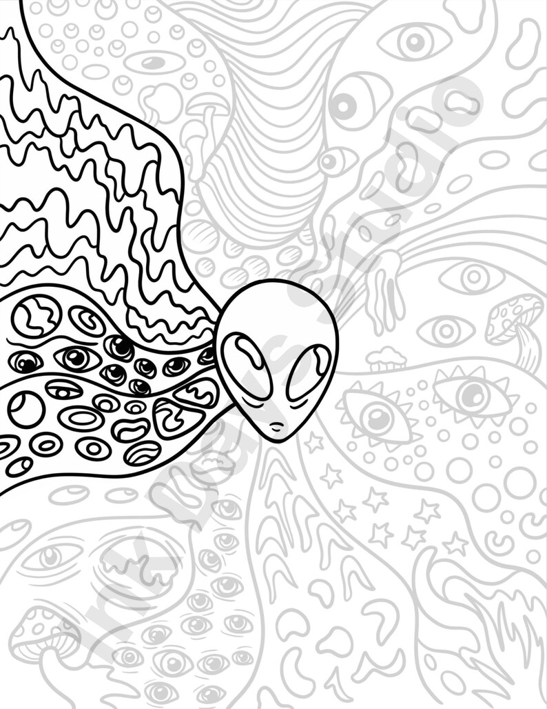 15 Trippy Trace & Color Pages – Adult Stress Relief Designs (PDF) - Etsy