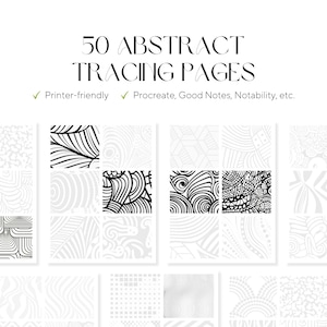 50 Abstract Geometry Tracing Pages – 300 Designs – Art Therapy, Stress ...
