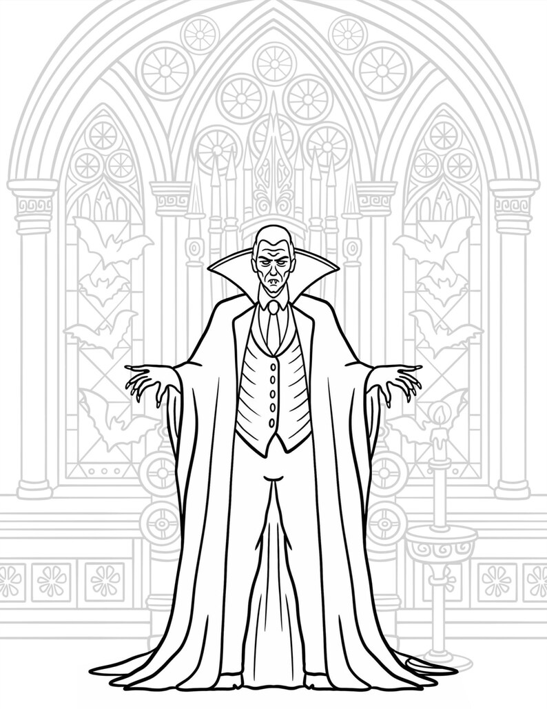 20 Horror Trace & Color Pages – Adult Stress Relief Designs (PDF) - Etsy