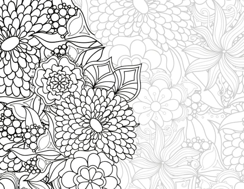 50 Floral Trace / Coloring Pages - Adult Coloring / Tracing Pages ...