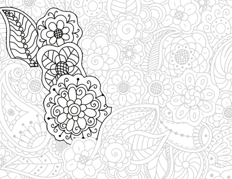 50 Floral Trace / Coloring Pages Adult Coloring / Tracing Pages Stress ...