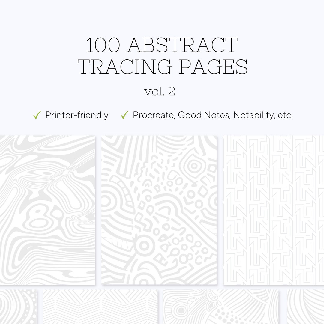 100 Abstract/geometry/line Tracing Pages/coloring Pages Vol. 2 - Adult ...