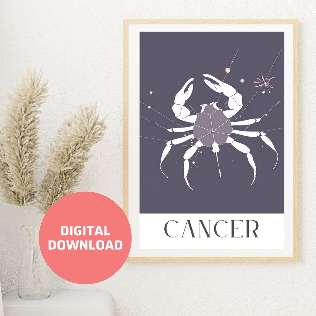 Cancer, Cancer Poster Cancer Horoscope Cancer Neutral Zodiac Art ...