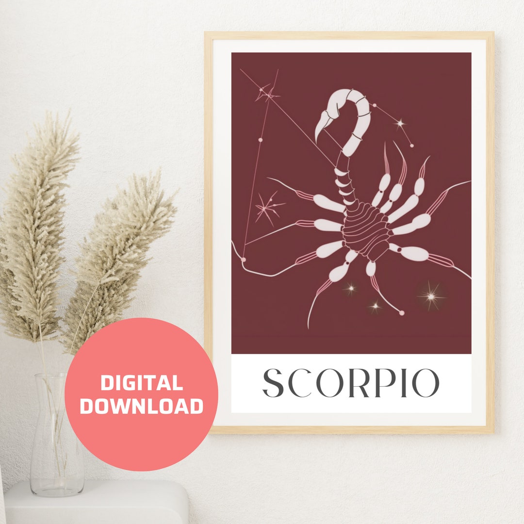 Scorpio, Scorpio Poster Scorpio Horoscope Zodiac Art Instant Download ...