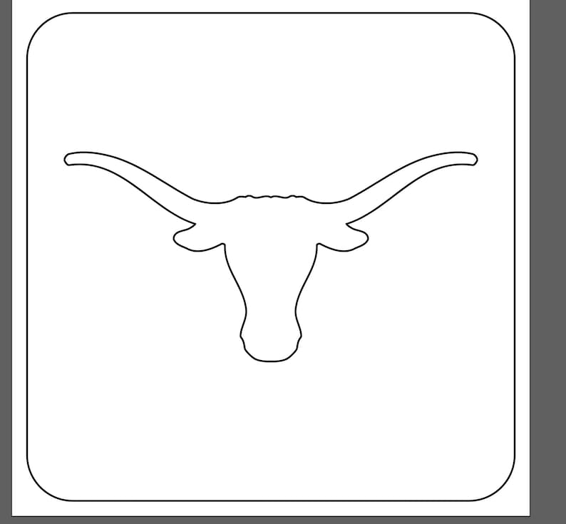 Texas Longhorn Coaster Template - Etsy