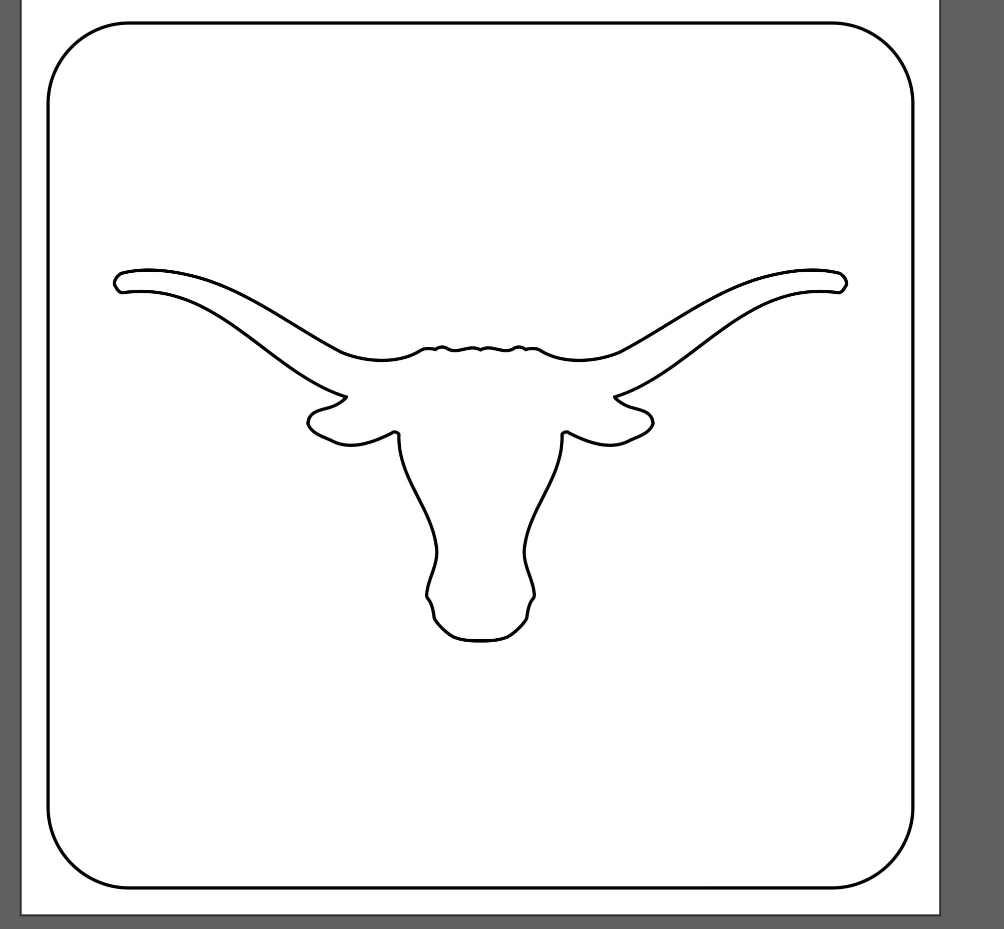 Texas Longhorn Coaster Template - Etsy