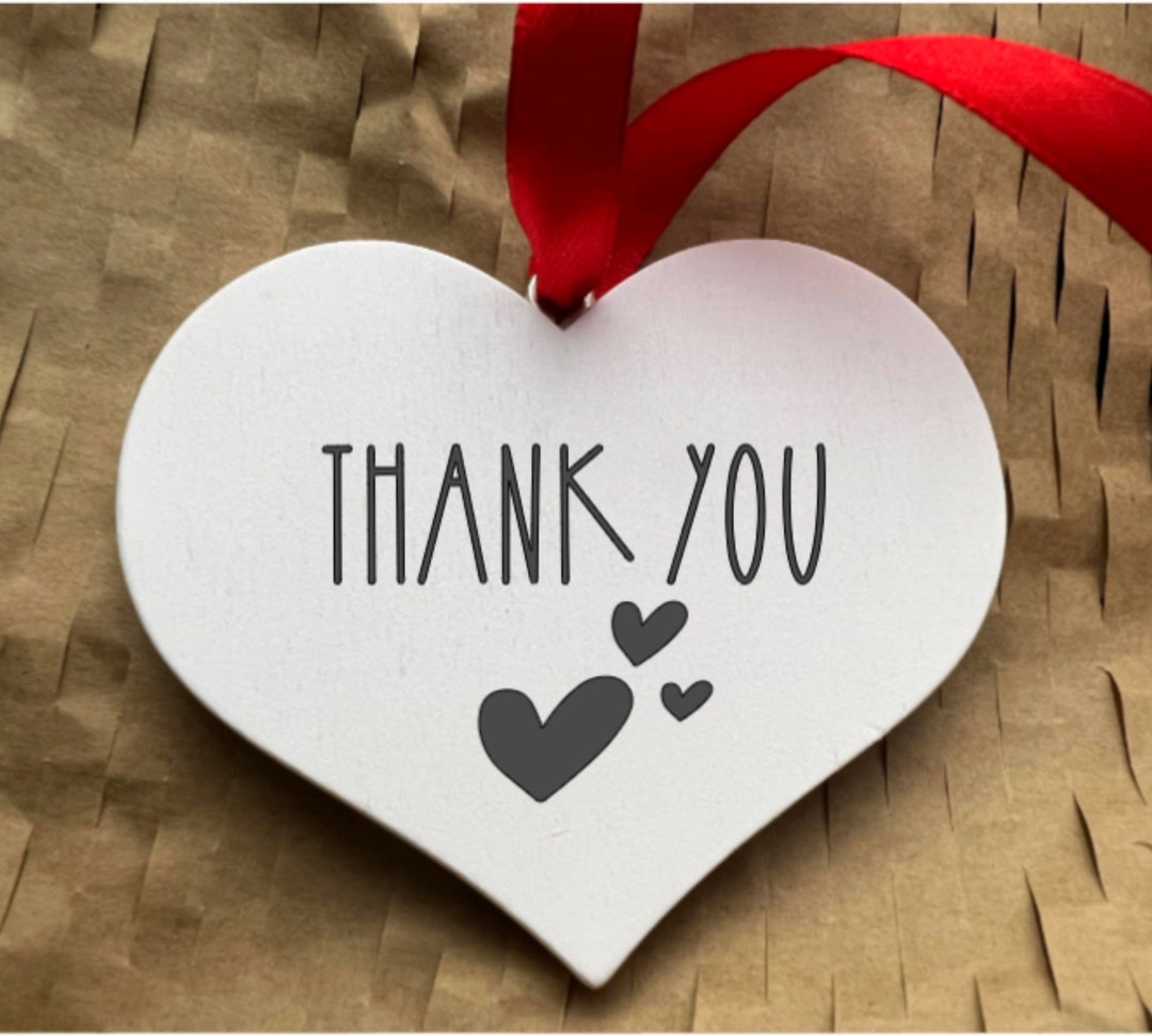 Thank You Wooden Heart Anniversary Gift Couple Gift - Etsy