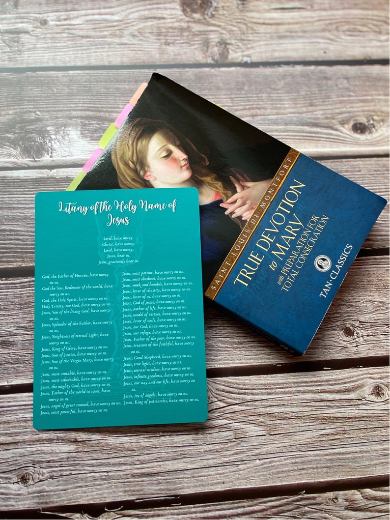 Litany of the Holy Name of Jesus Prayer Card catholic Devotion Catholic ...