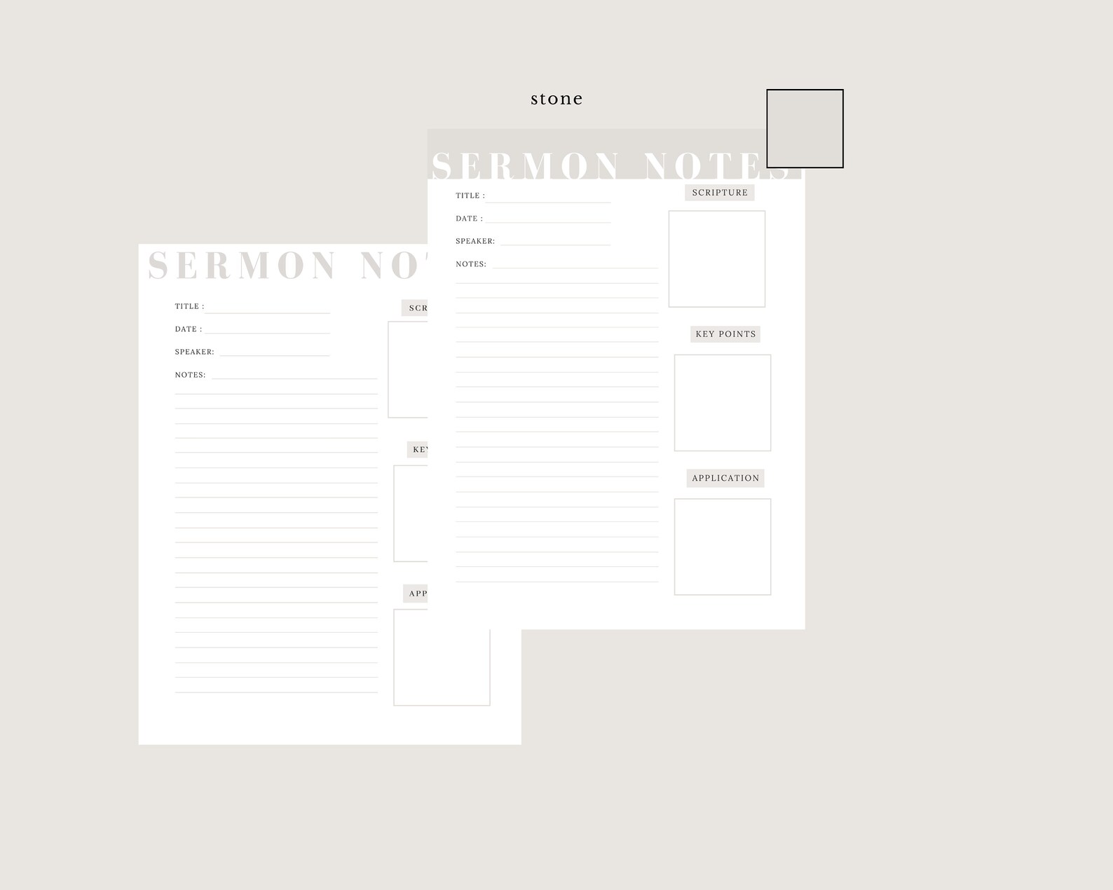 Sermon Notes Template Minimalist Design Digital Download Etsy