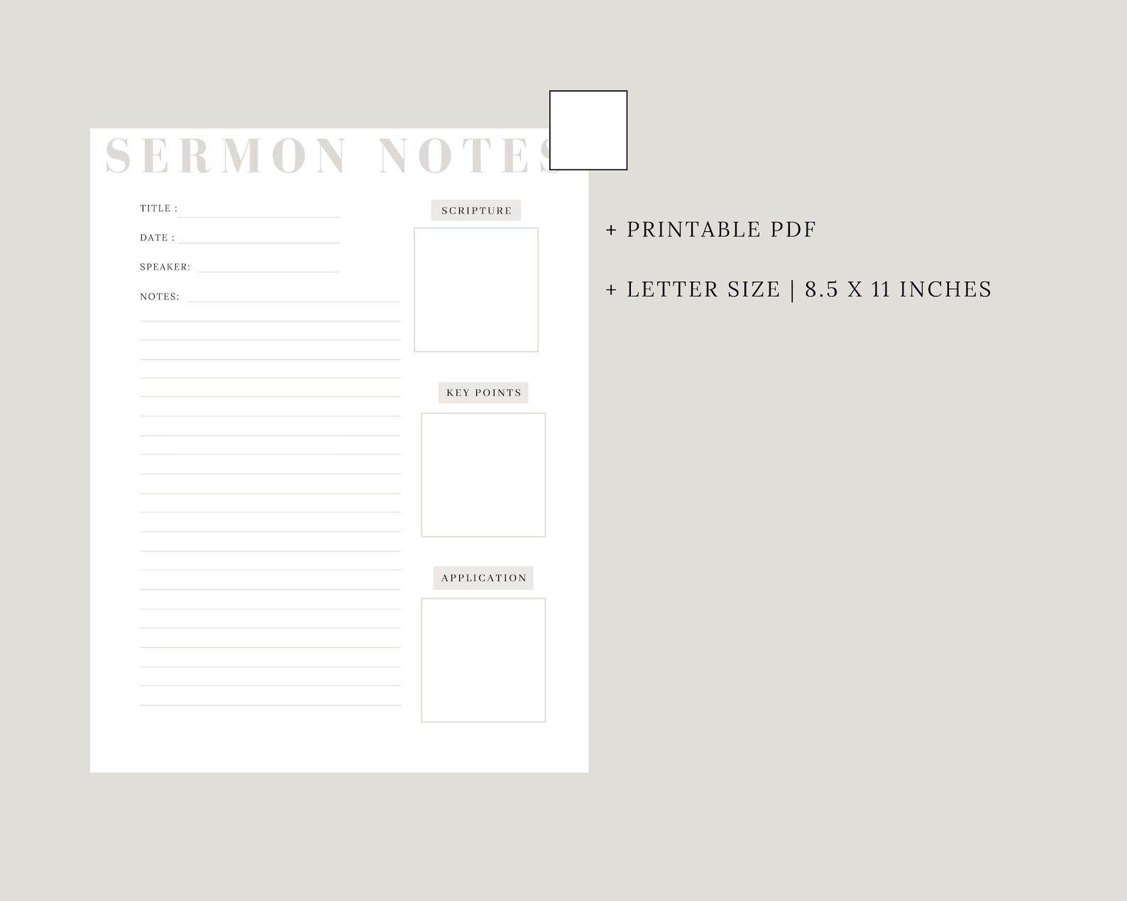 Sermon Notes, Notes, Sermon Summary Notes, Digital Sermon Notes ...