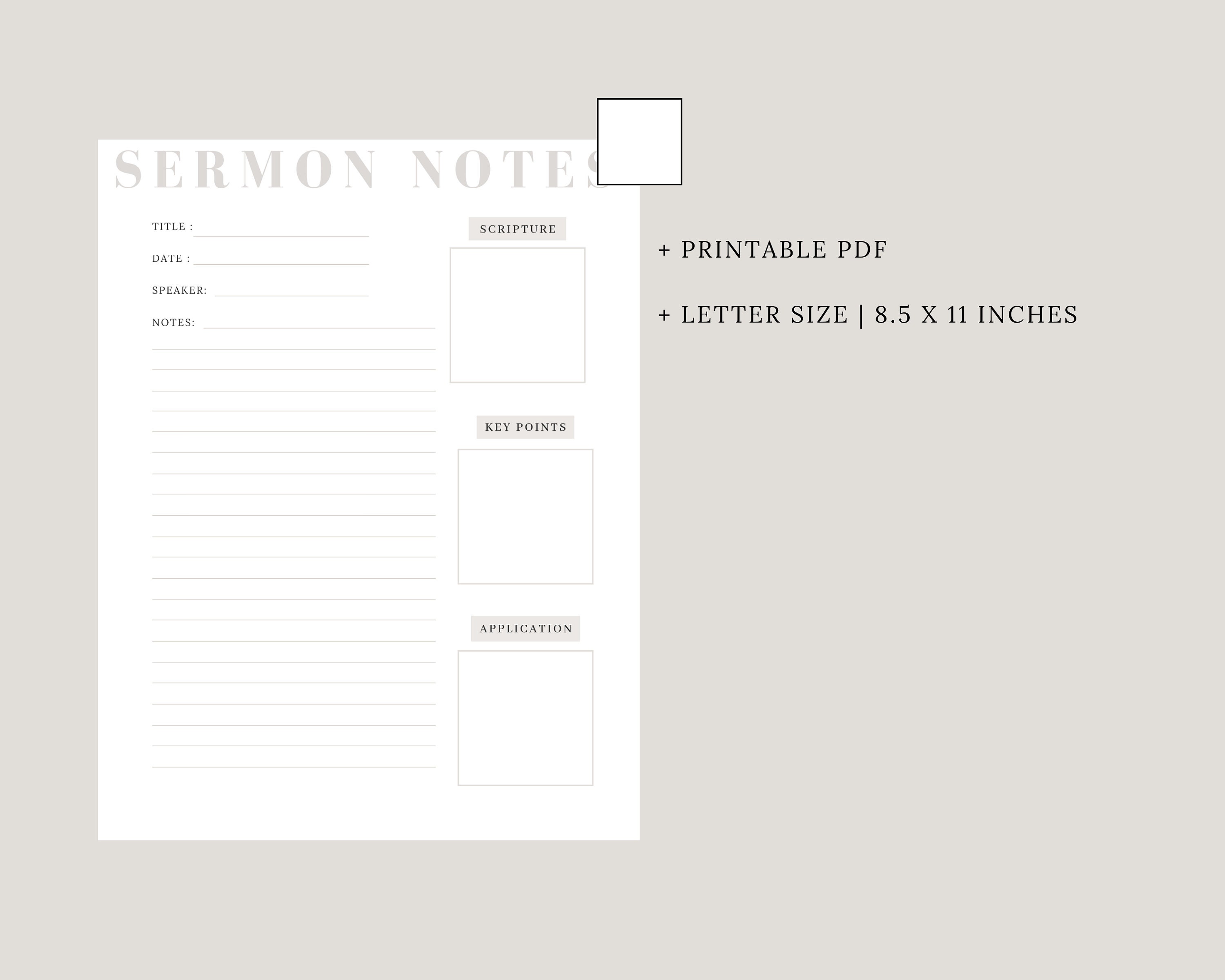 Sermon Notes, Notes, Sermon Summary Notes, Digital Sermon Notes ...