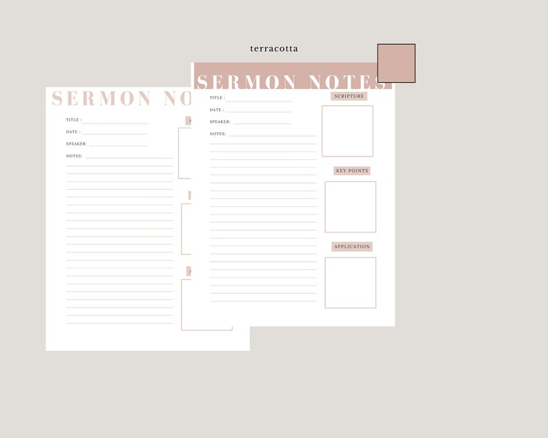 Sermon Notes Template, Minimalist Design (digital Download) - Etsy