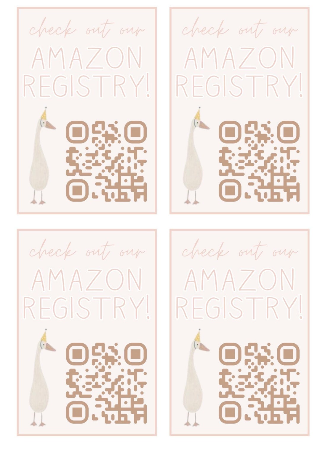 Cute Baby Shower Registry Tags With Customized QR Codes - Etsy