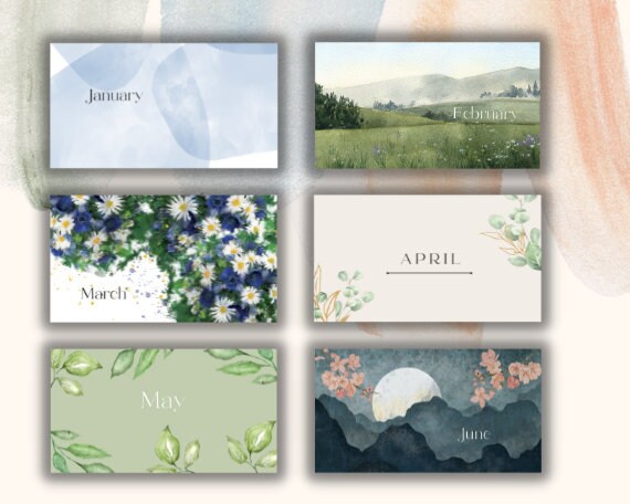 12 Months Desktop Wallpapers - Etsy