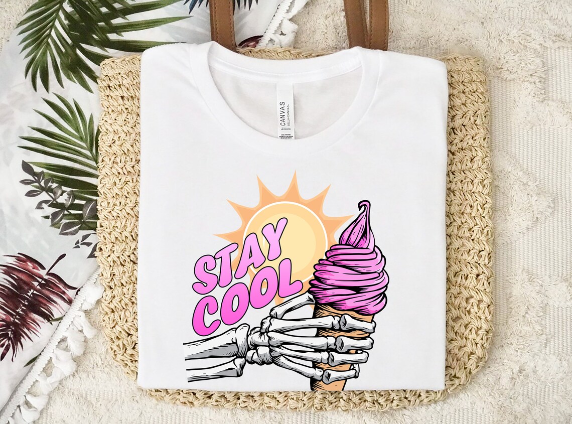 Ice Cream PNG, Pink Summer PNG, Stay Cool Summer PNG, Kids Summer ...