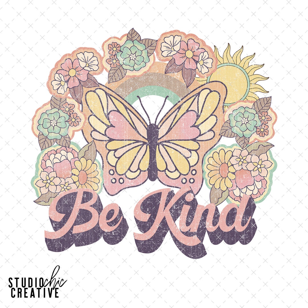 Retro Sublimation Design, Be Kind Sublimation, Vintage PNG T-shirt ...