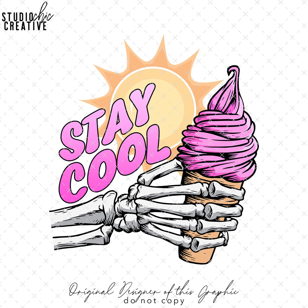 Ice Cream PNG, Pink Summer PNG, Stay Cool Summer PNG, Kids Summer ...