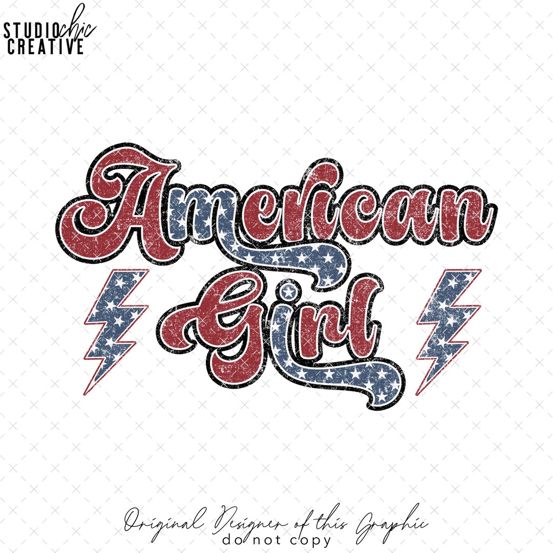 American Girl PNG, Rocker 4th of July PNG, American Girl Shirt Design ...