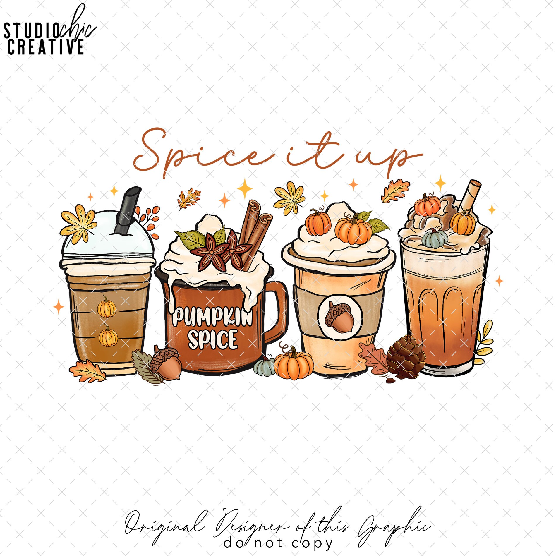 Pumpkin Spice Coffee PNG, Fall Coffee Sublimation Design for T-shirts ...