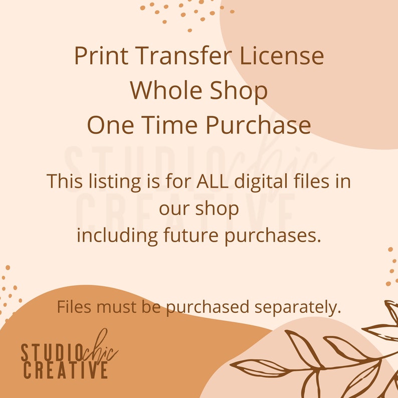 Print Transfer License One Time Purchase for PNG Digital Files in Our ...