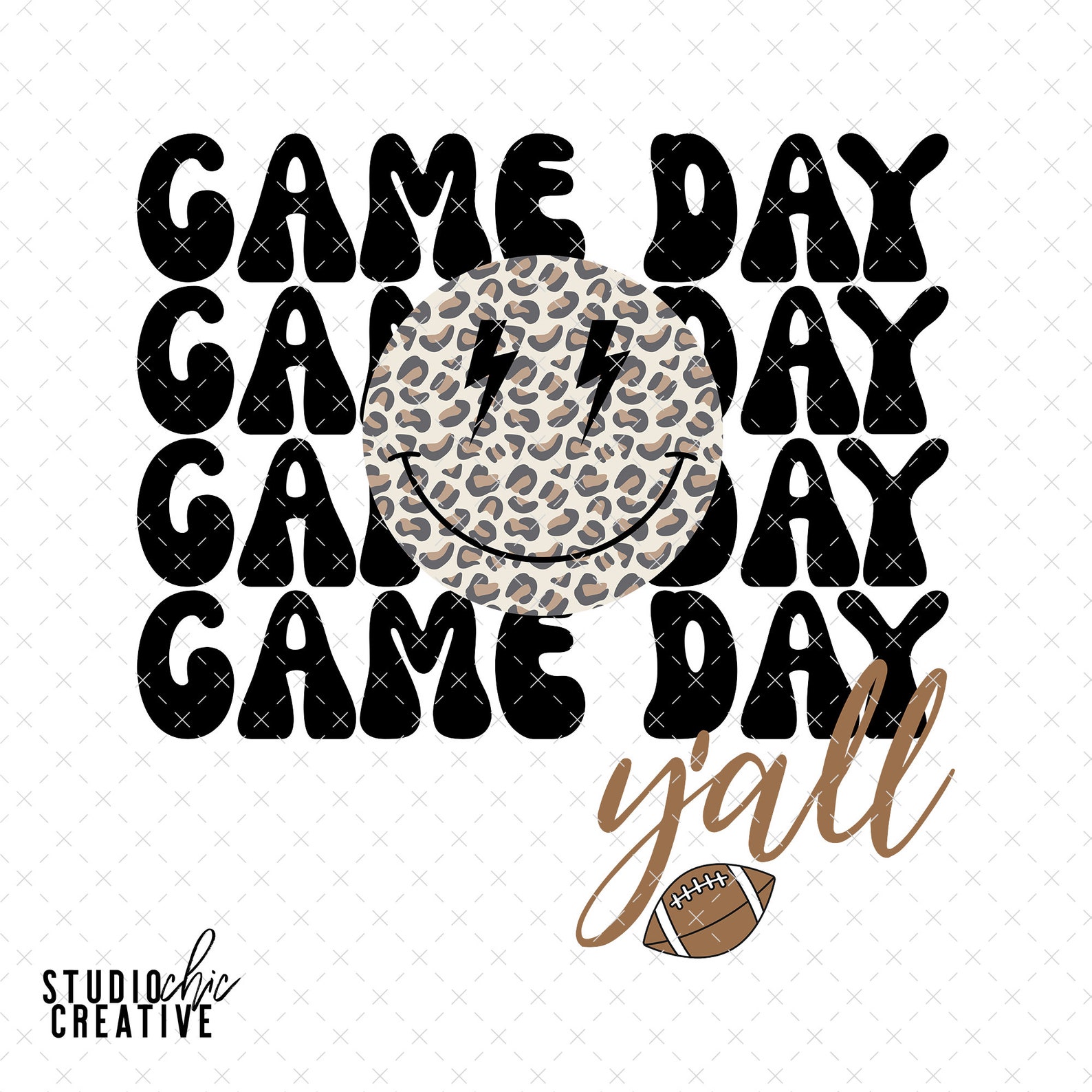Game Day Y'all PNG, Cheetah Football Sublimation Design for T-shirts ...