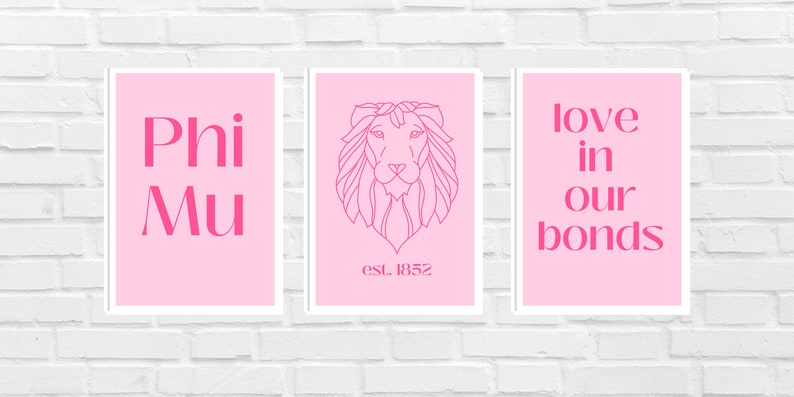 3 Piece Sorority Prints, Printable, Instant Download, Minimal Design, Perfect for Big/little ...