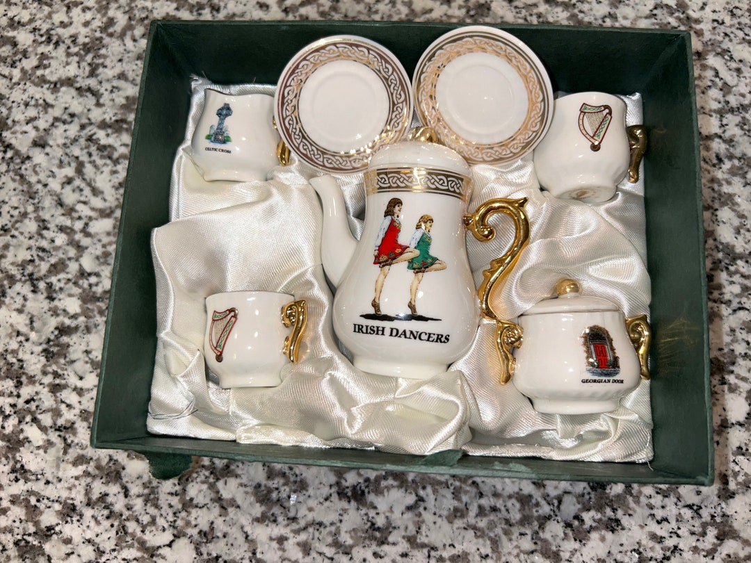 Vintage ELGATE IRELAND Miniature Porcelain Doll Tea Set - Etsy
