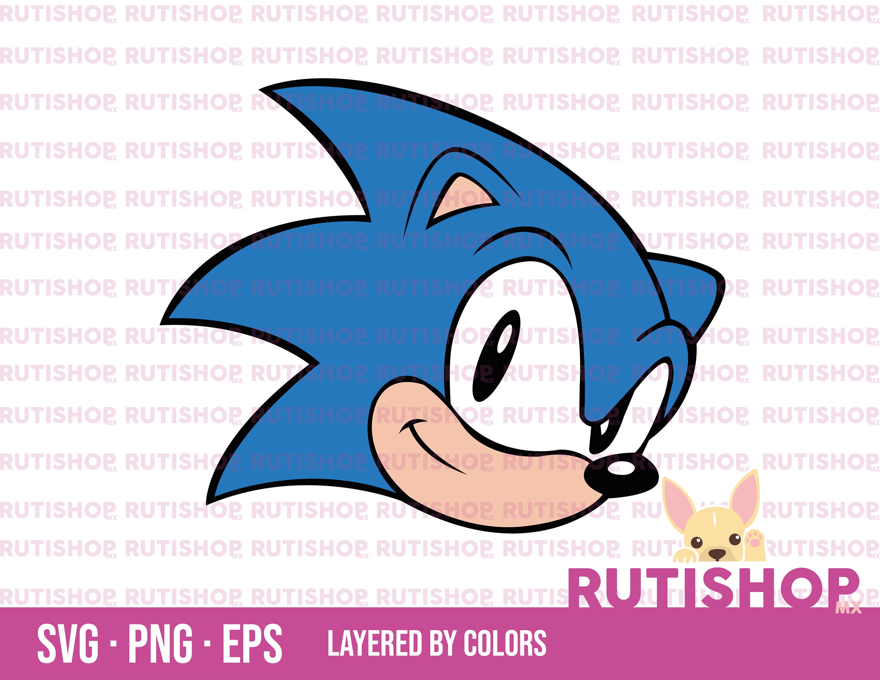Sonic, Layered, Svg, Eps, Png, Cricut, Silhouette Cut File - Etsy
