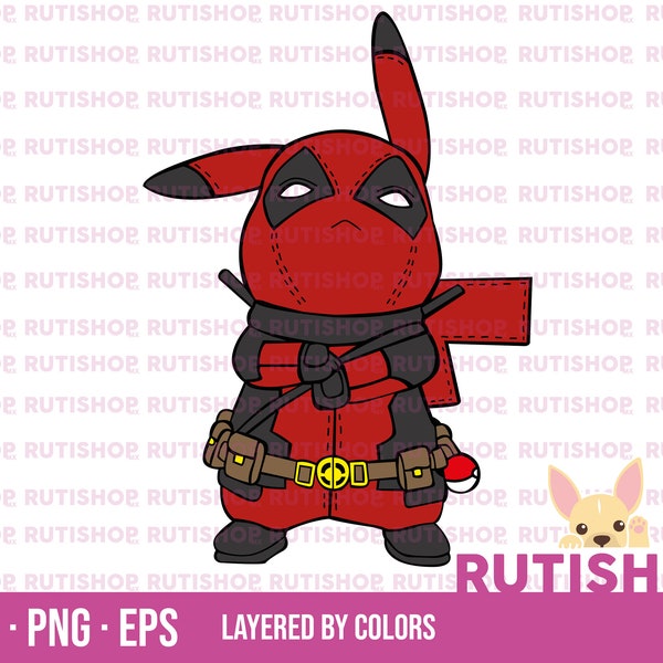 Pikachu Deadpool Png - Etsy
