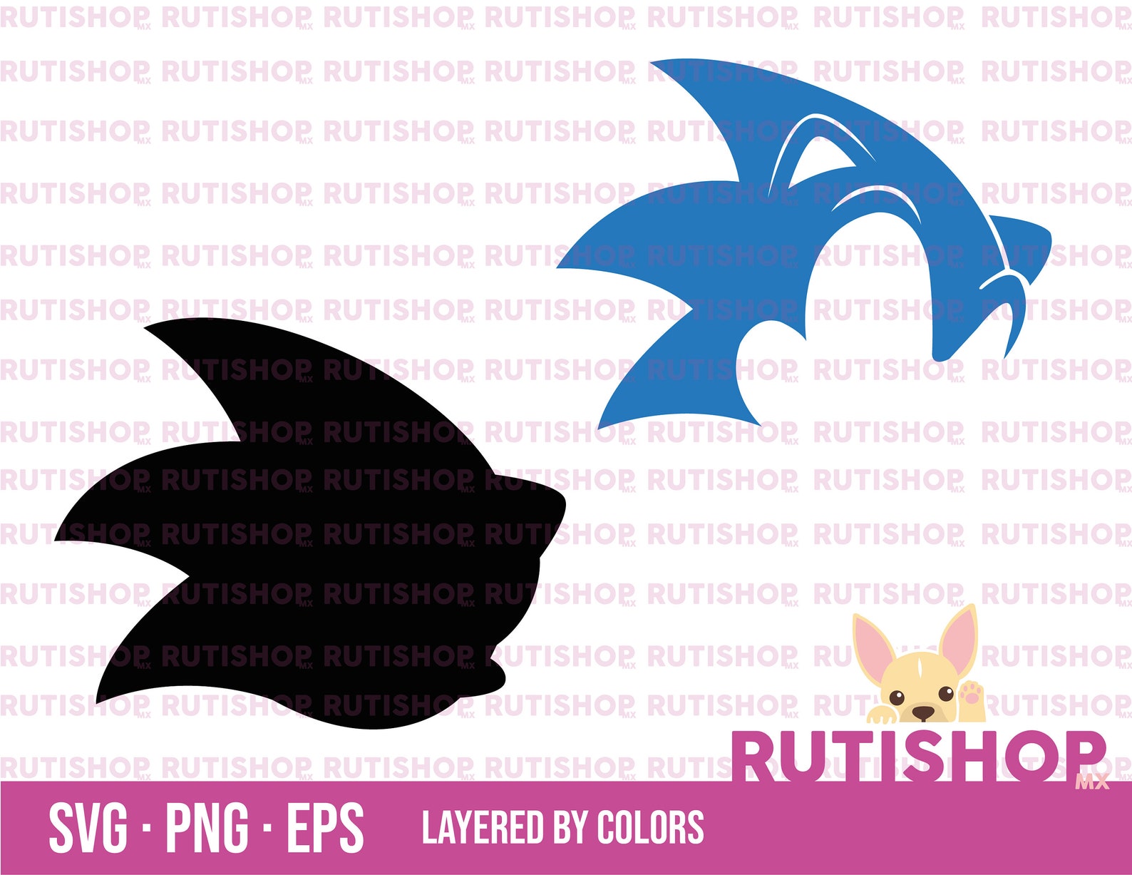 Sonic, Layered, Svg, Eps, Png, Cricut, Silhouette Cut File - Etsy