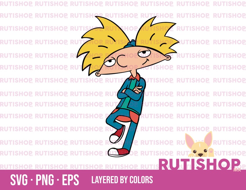 Hey Arnold Layered Svg Eps Png Cricut Silhouette Cut File Etsy