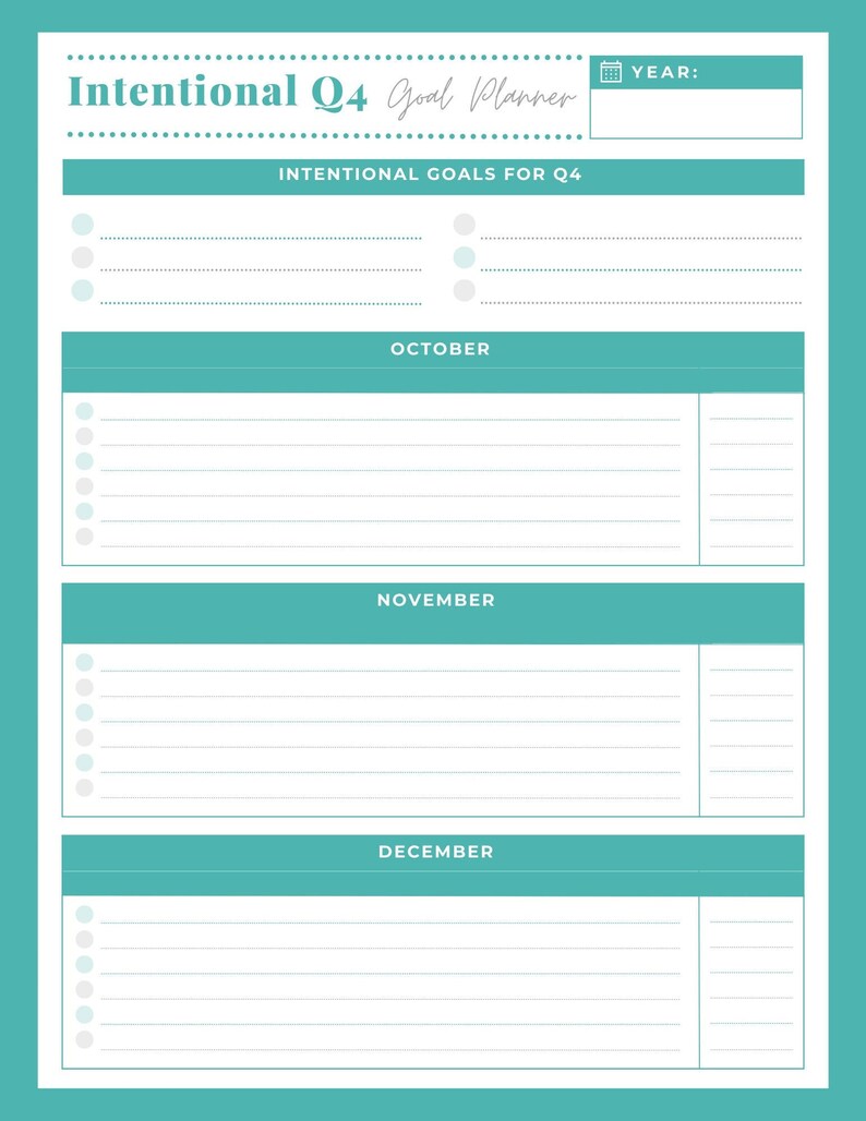 Intentional Q4 Planner - Etsy