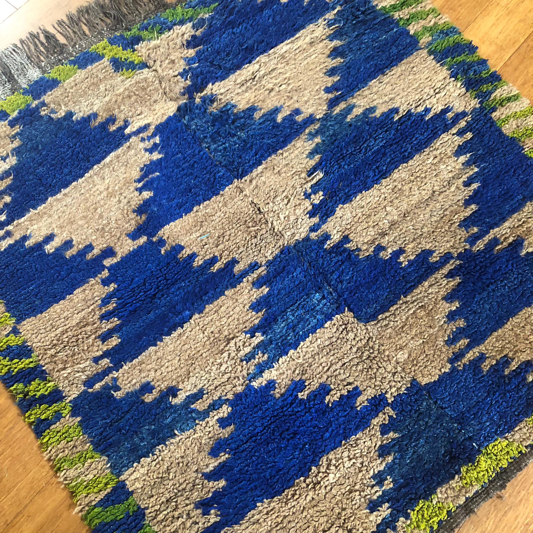 Rare Vintage MCM Rug | 4x4 | Original Midcentury Modern Rug | Wool Rug ...