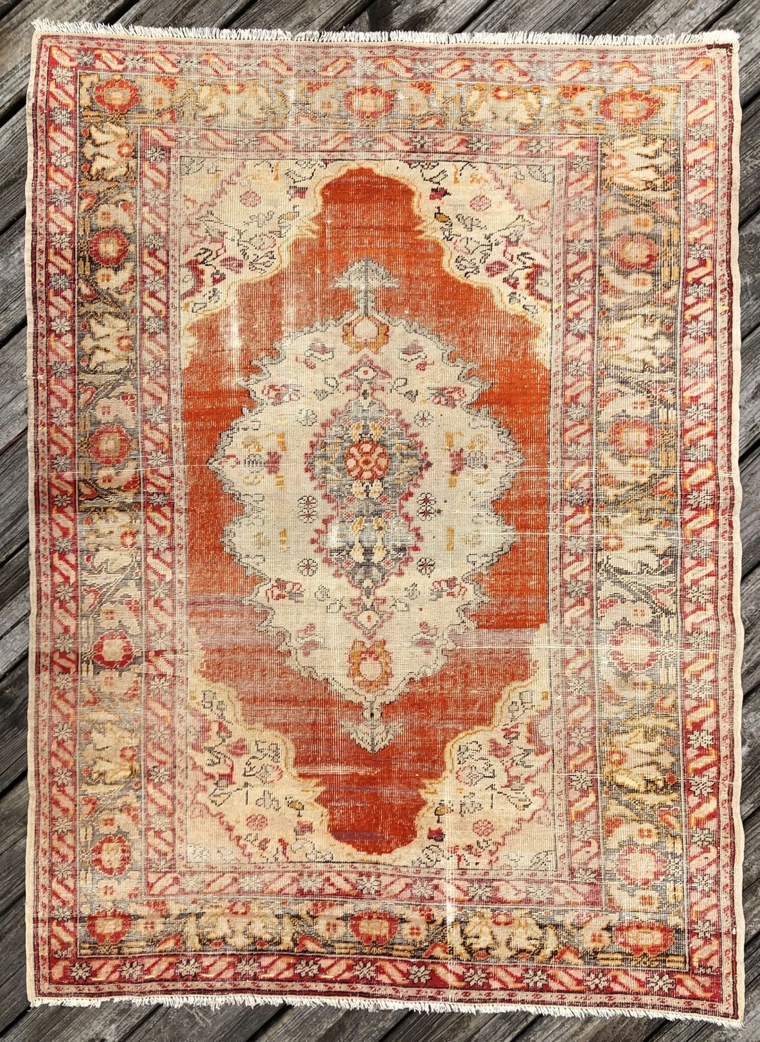 Antique Tabriz Rug | Distressed Persian Rug | Antique Oriental Rug With ...
