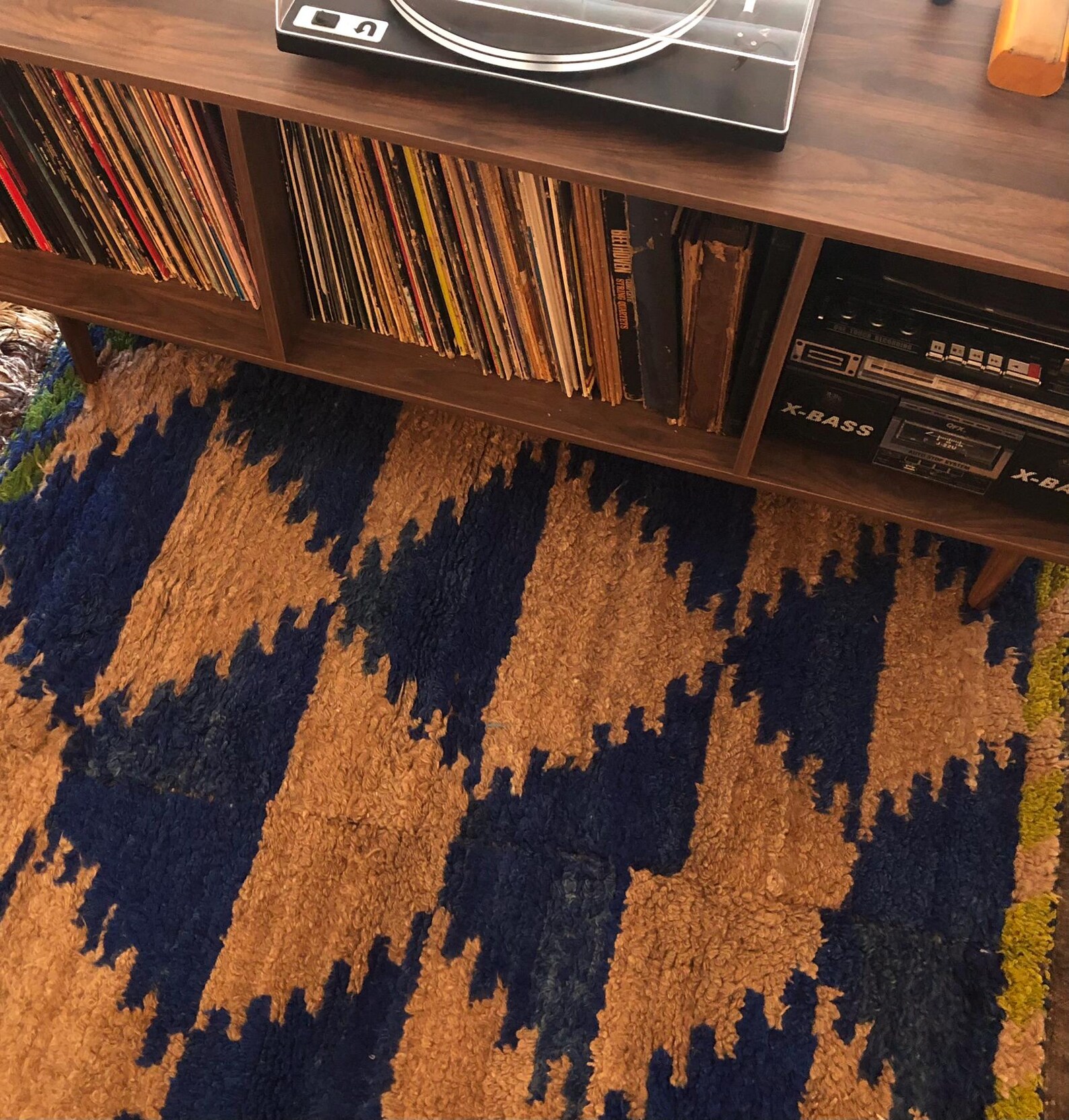 Vintage Geometric Wool Rug: 4x4 Mid-century Modern Turkish Rug - Etsy