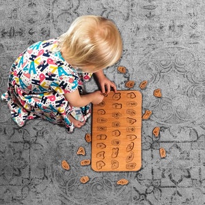 Wooden ASL Alphabet Puzzle | American Sign Language Letter Puzzle | ASL ...
