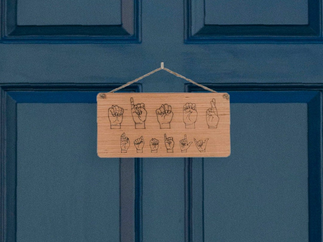 ASL Custom Family Last Name Hanging Sign | American Sign Language ...