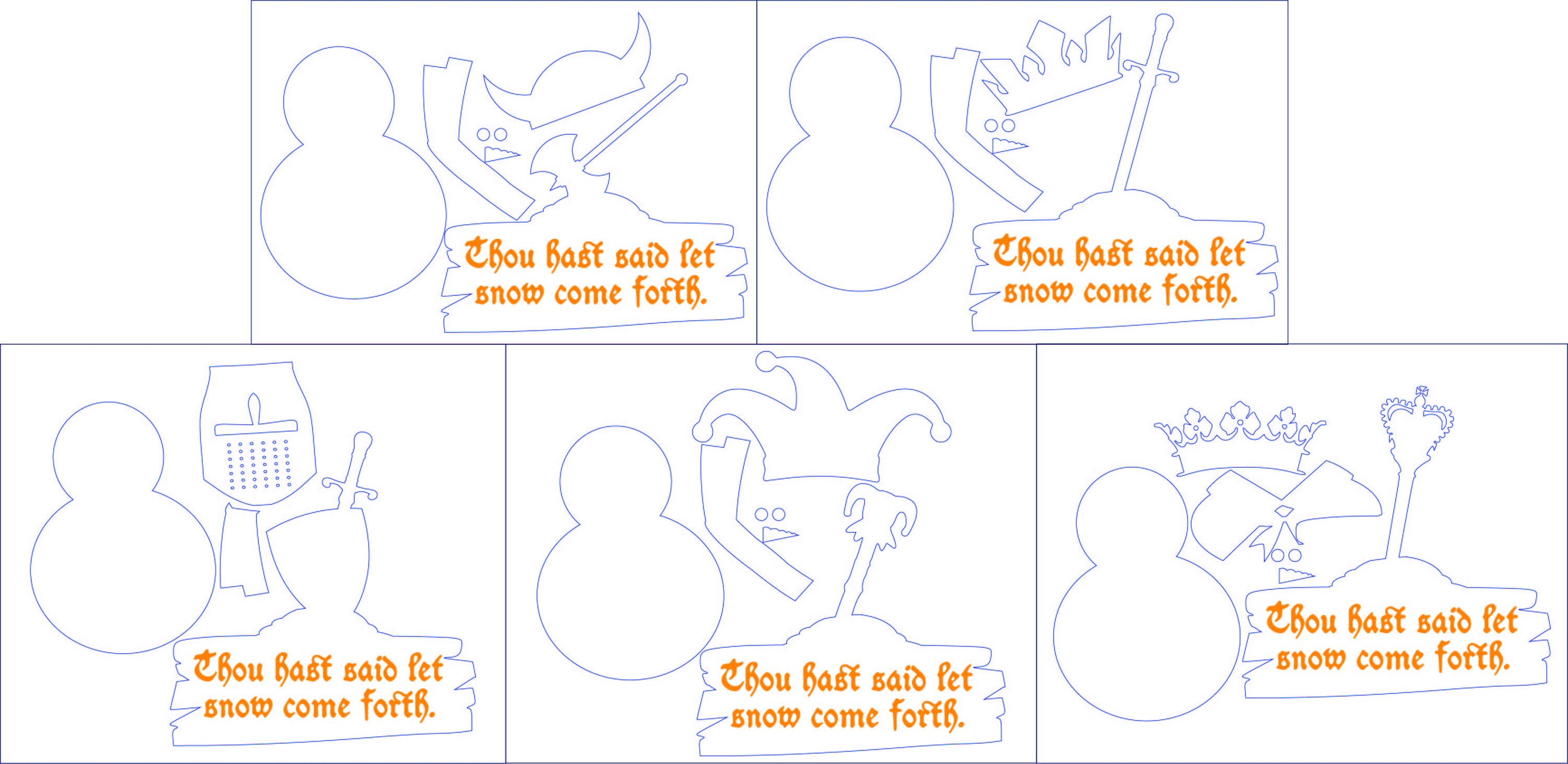 Medieval Snowmen Bundle SVG Digital Design File | Viking Snowman ...